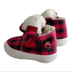 Sesame Street | Shoes | Sesame Street Elmo Buffalo Plaid Cozy Velcro ...